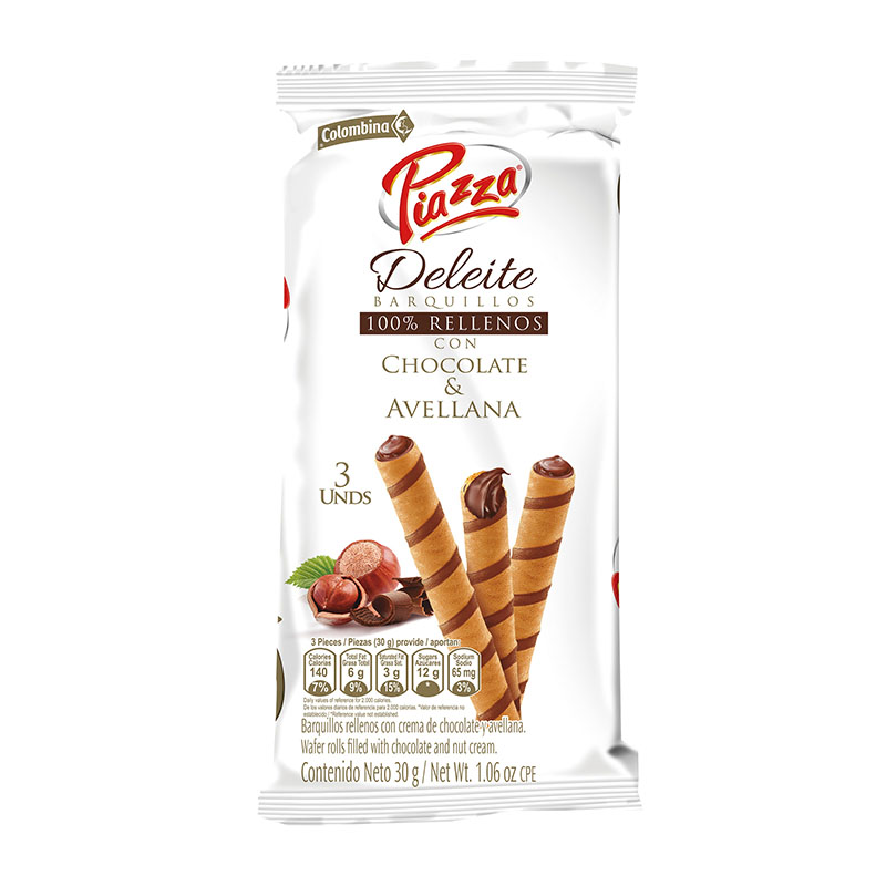 Barquillos Piazza Deleite Chocolate Avellanas 3 Unidades 30 Gr ...